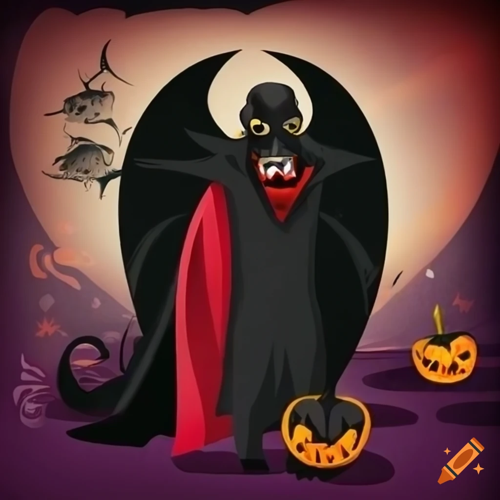 Vampire halloween greeting card