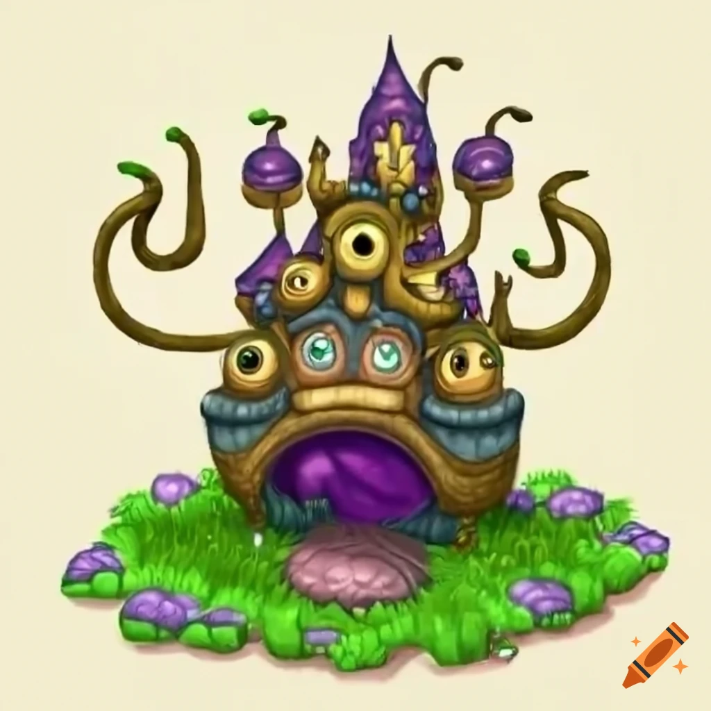 Steampunk-inspired structure in my singing monsters game on Craiyon