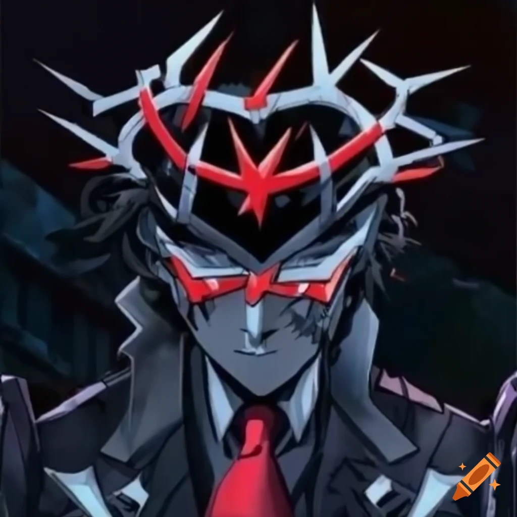 Persona 5 character with mask and crown of thorns on Craiyon