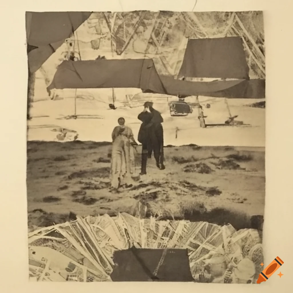 Collage of farmers in walker evans style on Craiyon