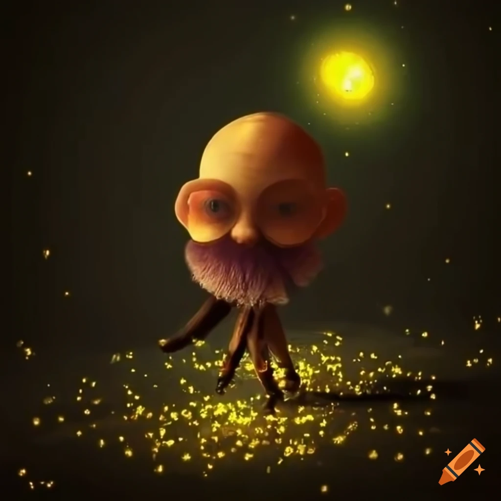 Magical fireflies carrying a man in the air on Craiyon