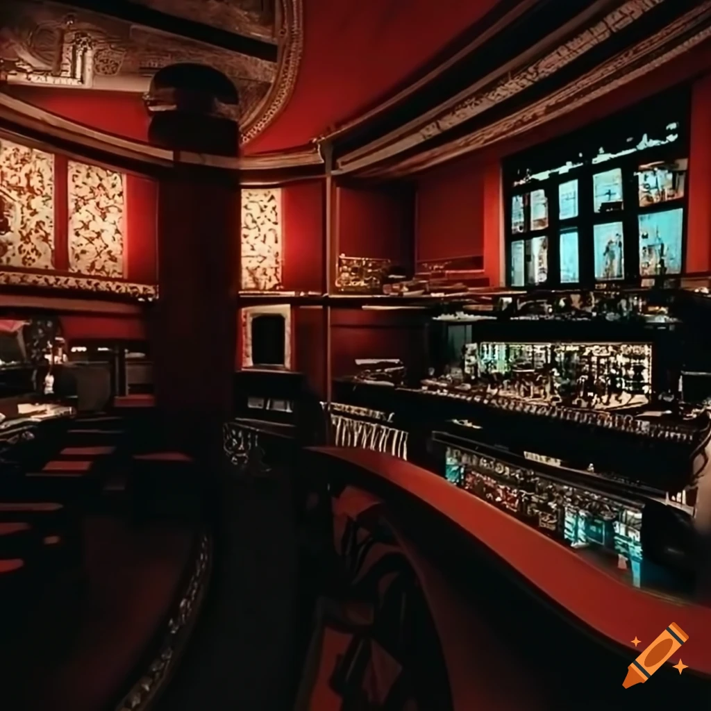 Interior design of an underground casino on Craiyon