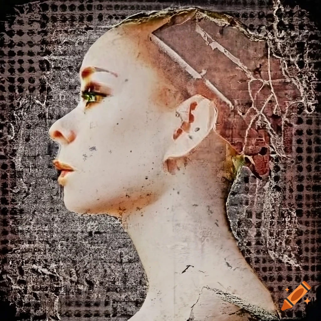 Grunge portrait of a model with a half-obscured face