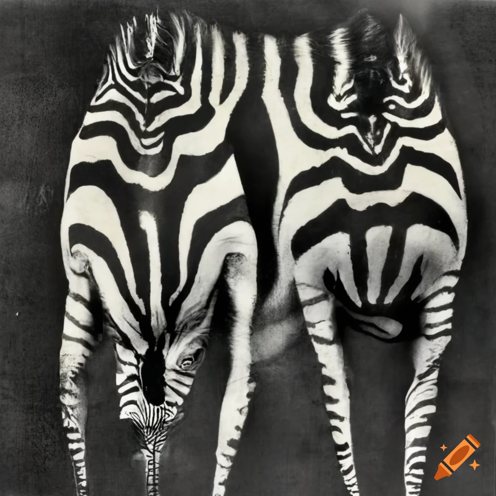 Dadaist collage of zebra photographs