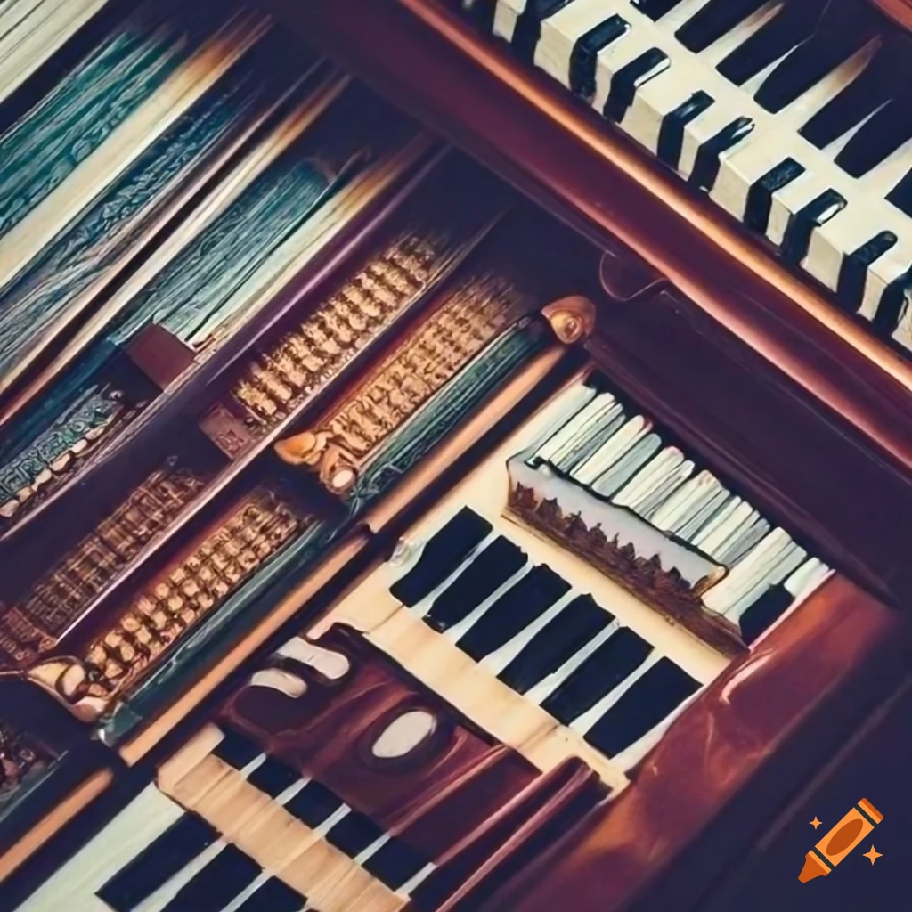 Collage of piano parts on Craiyon