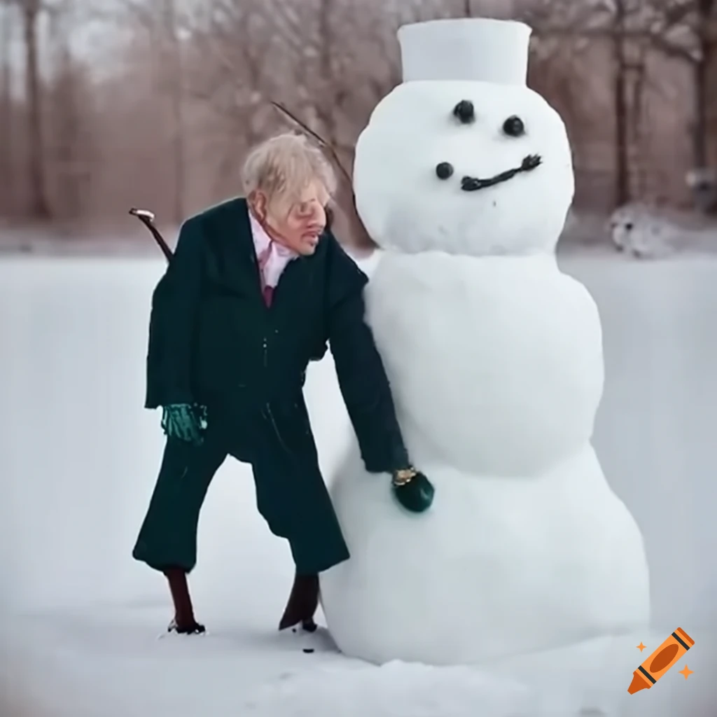 Hide the pain harold building a snowman on Craiyon
