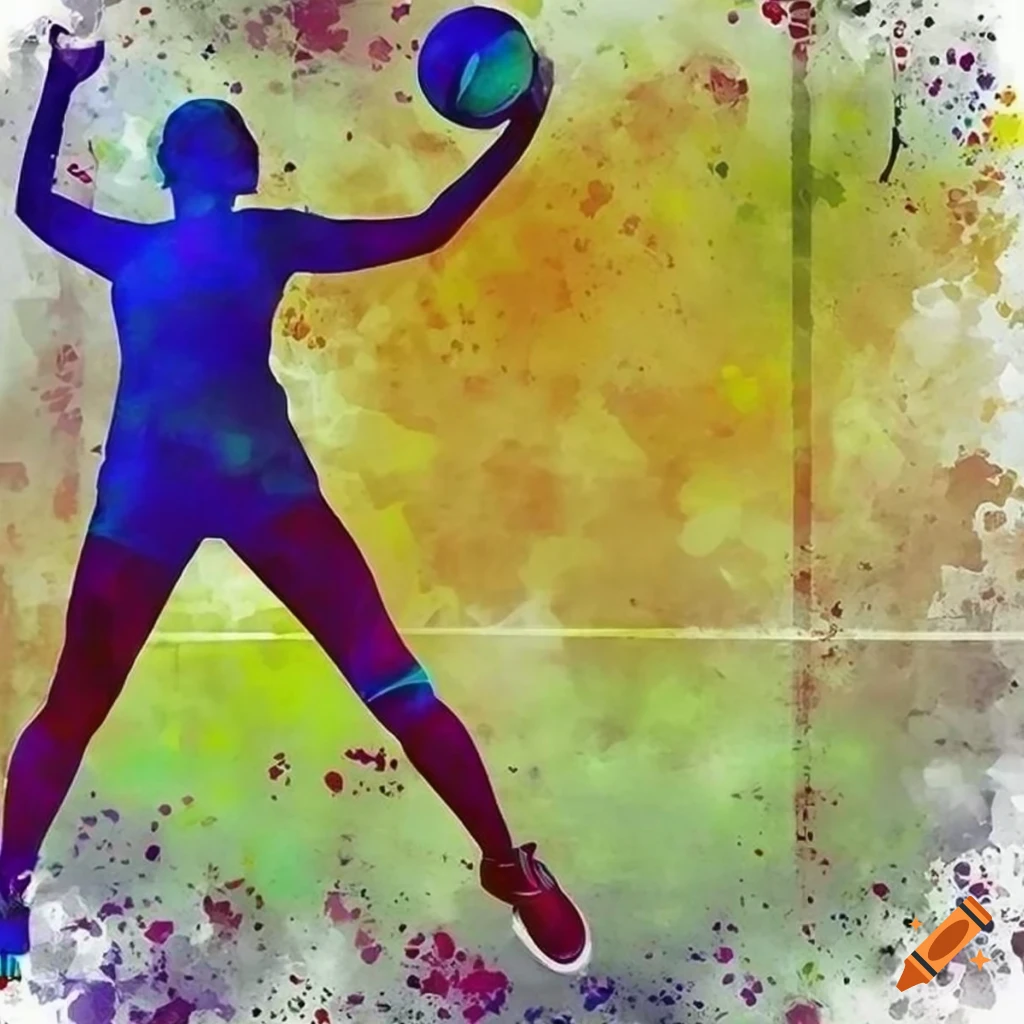 Retro volleyball poster with dadaism twist on Craiyon