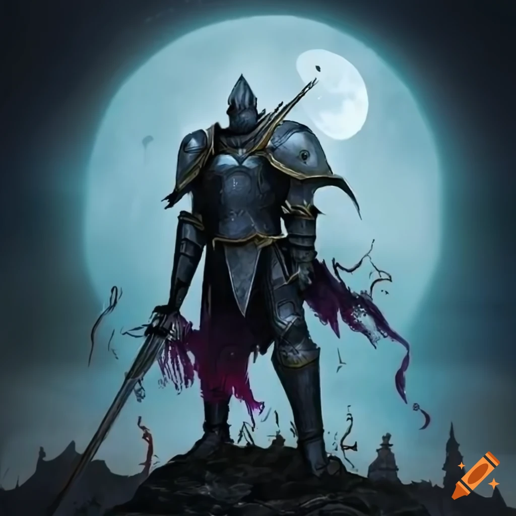 Digital art of a death knight with a blackhole