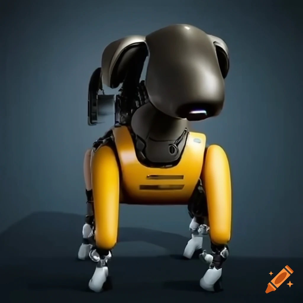Boston dynamics robot spot walking with aibo