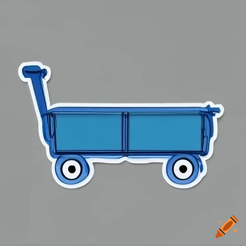 Blue foldable wagon sticker