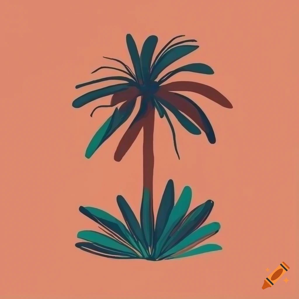 Minimalistic drawing of palm oil on Craiyon
