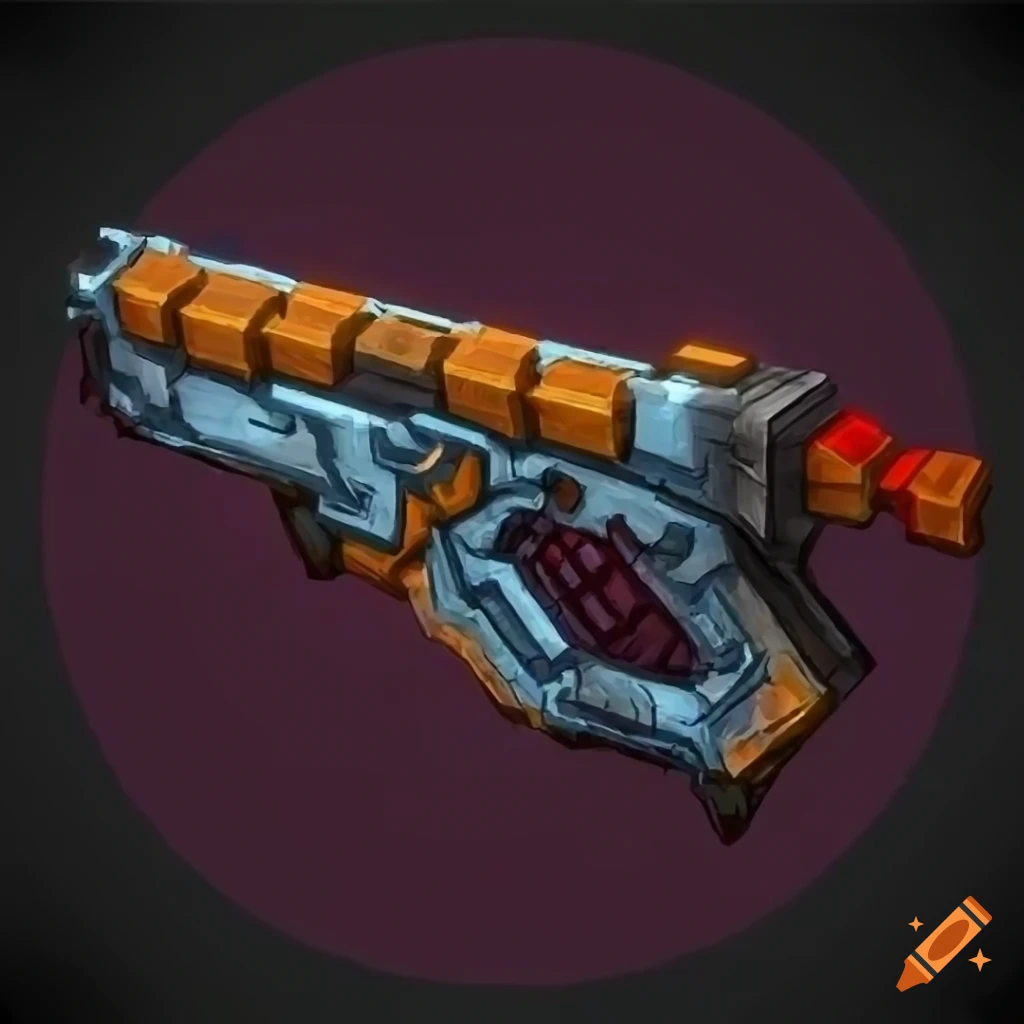 Highly-detailed concept art of futuristic weapons on Craiyon