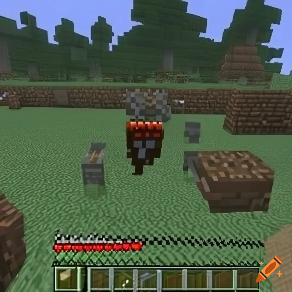 Screenshot of minecraft mods in action on Craiyon