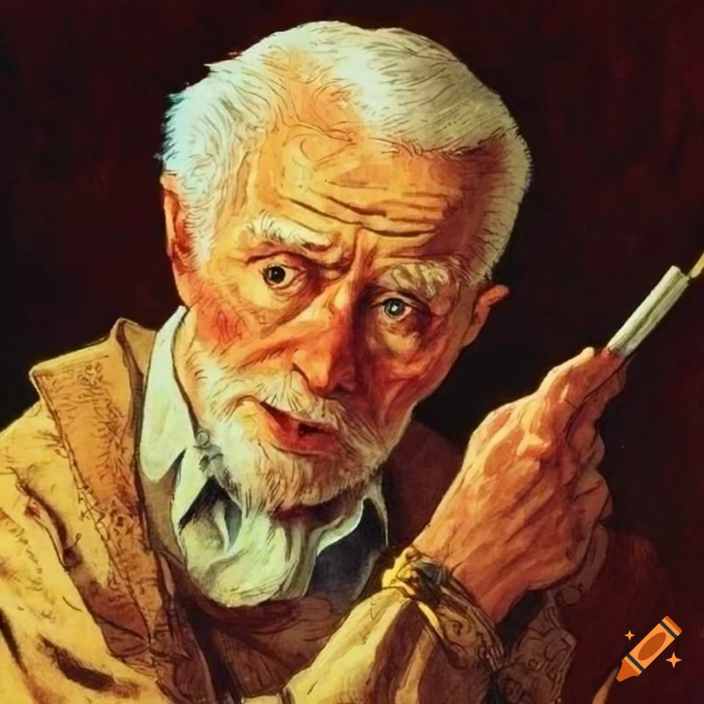 Graphic novel illustration of merlin returning from retirement on Craiyon