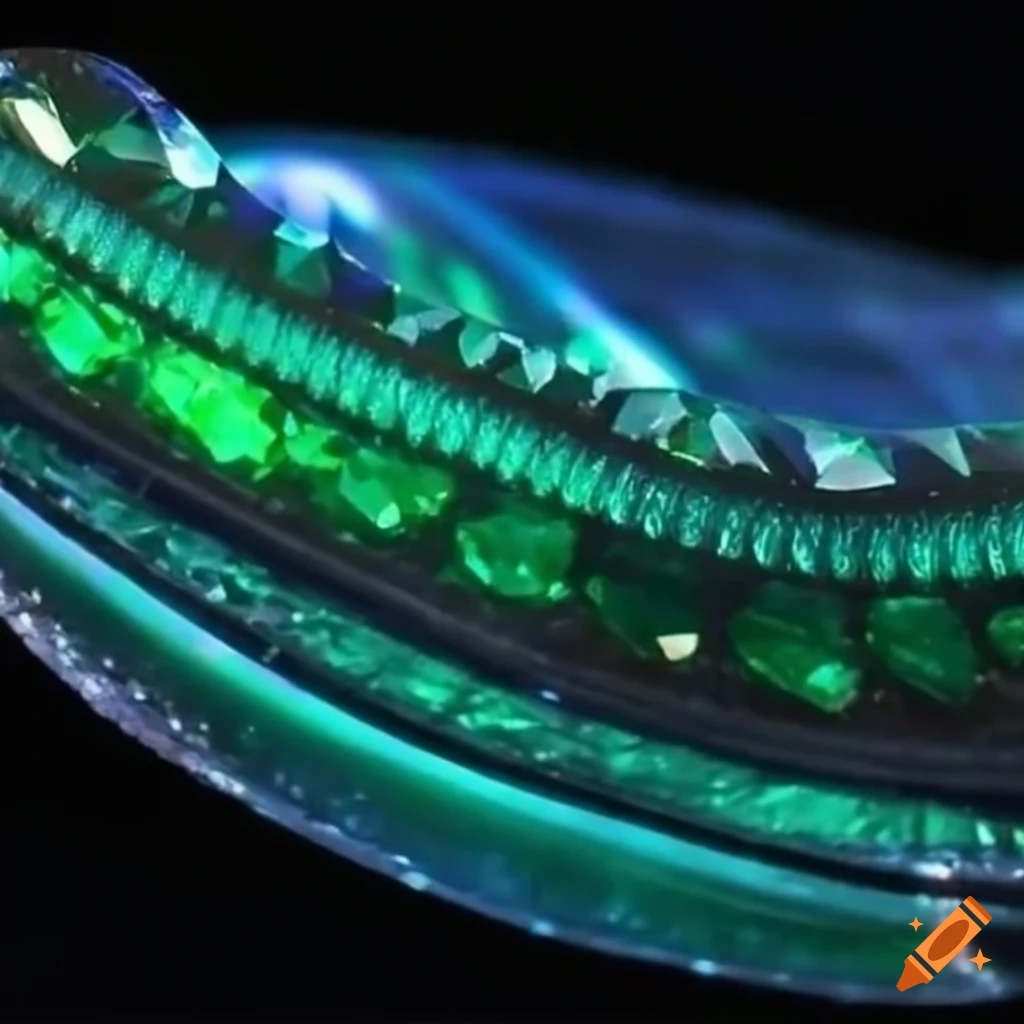 Hyper realistic portrait of a mermaid with emerald and diamond scales ...