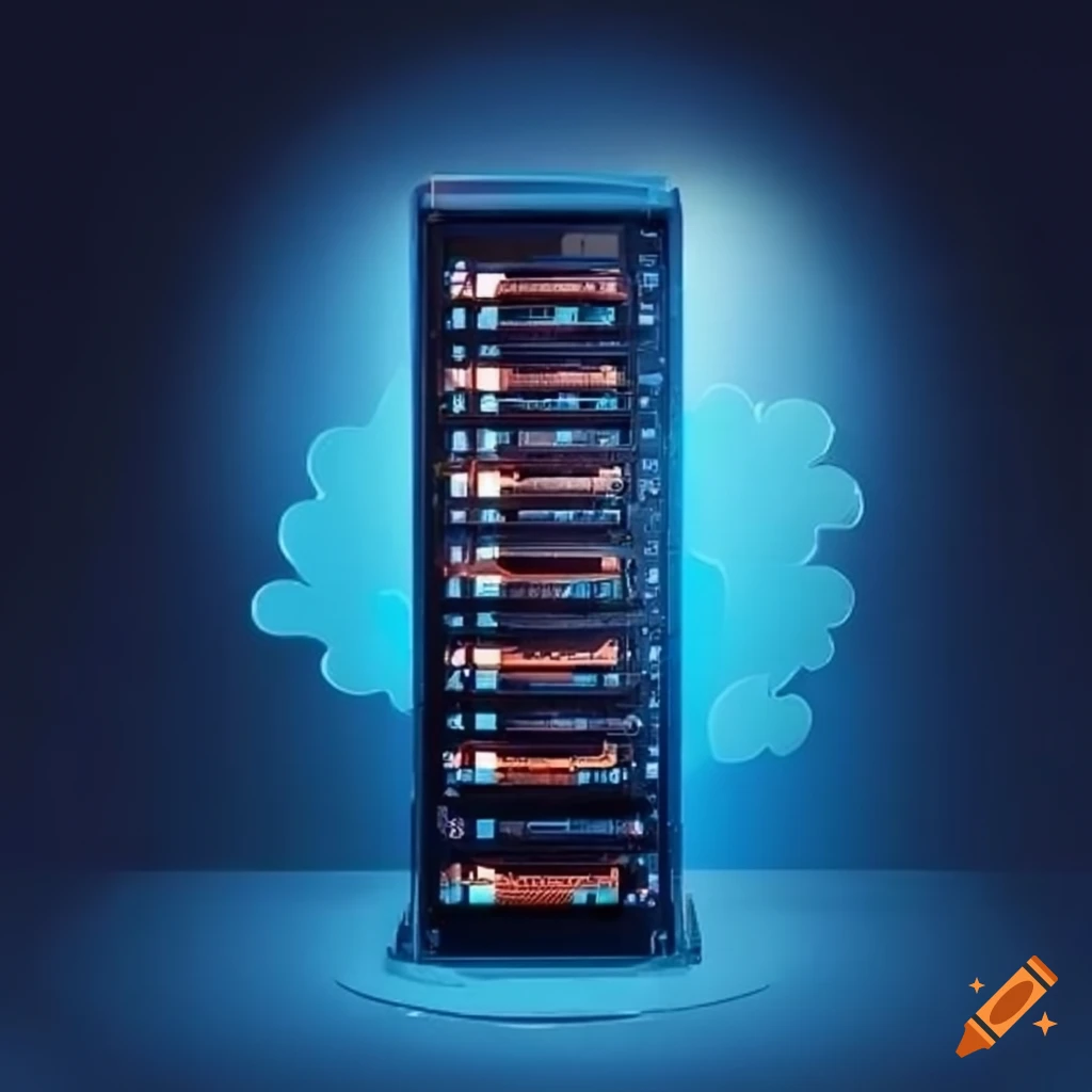 Server rack flying to the cloud