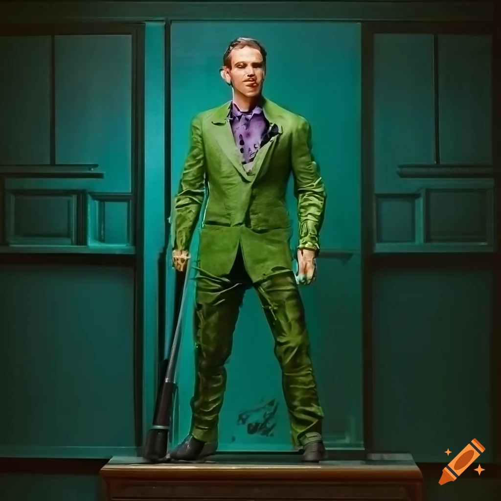 Hyper-realistic depiction of the riddler and cyborg on Craiyon