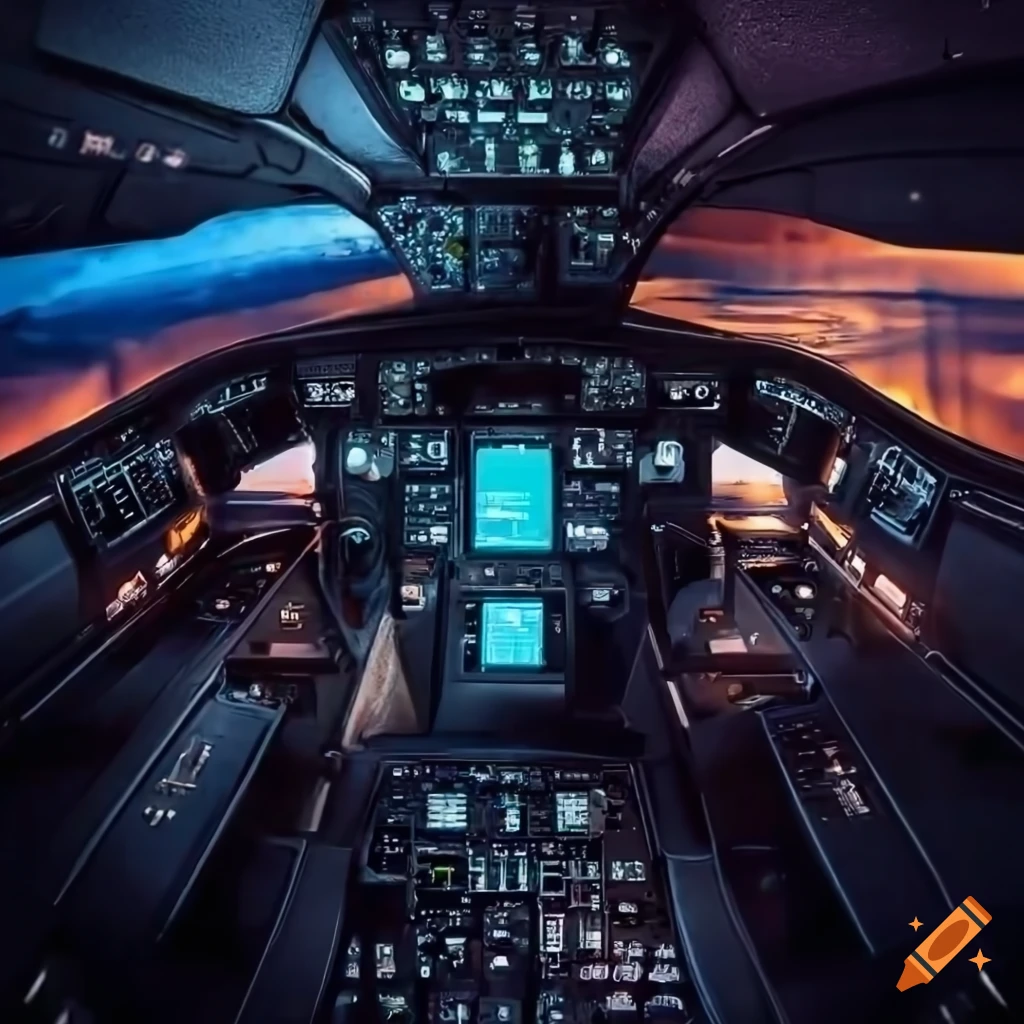 Hyperrealistic rendering of a spaceship cockpit on Craiyon
