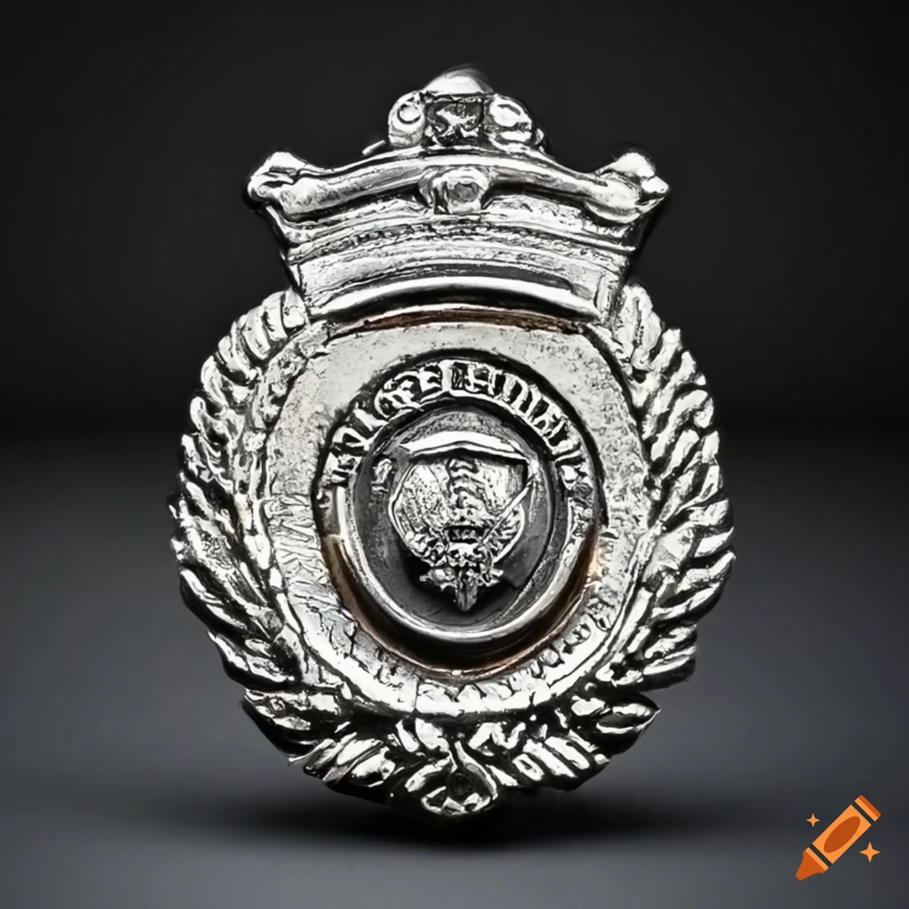 Vintage silver police badge on Craiyon