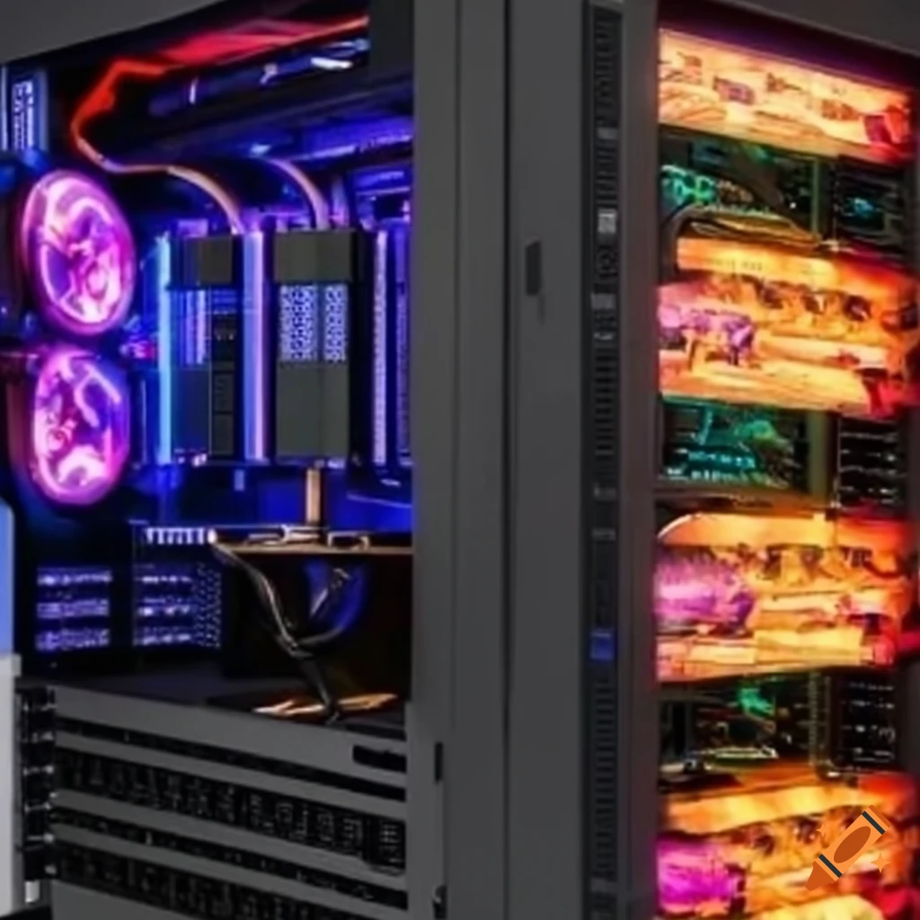 Image of a high-performance gaming server on Craiyon