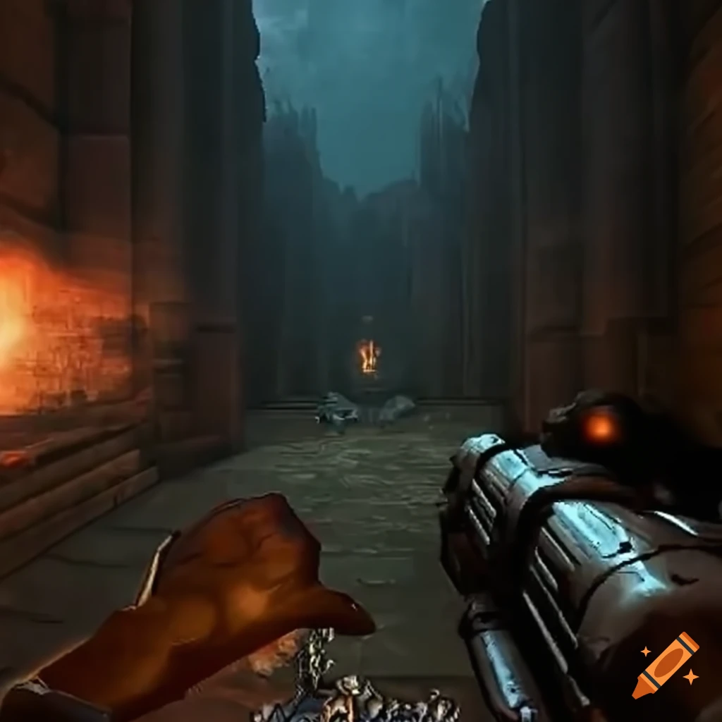 Screenshot of the game doom (1993) on Craiyon