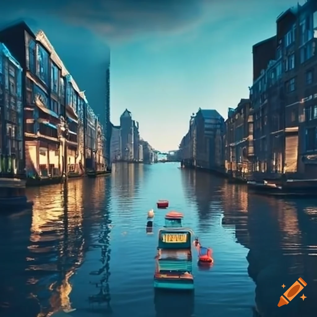 Concept art of floating village in london on Craiyon