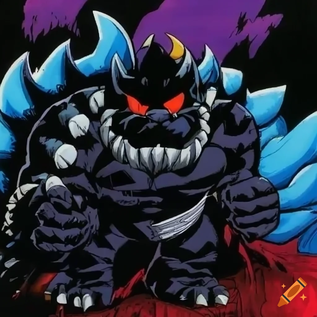 Dark version of bowser from 80-90's anime dark horse comics on Craiyon