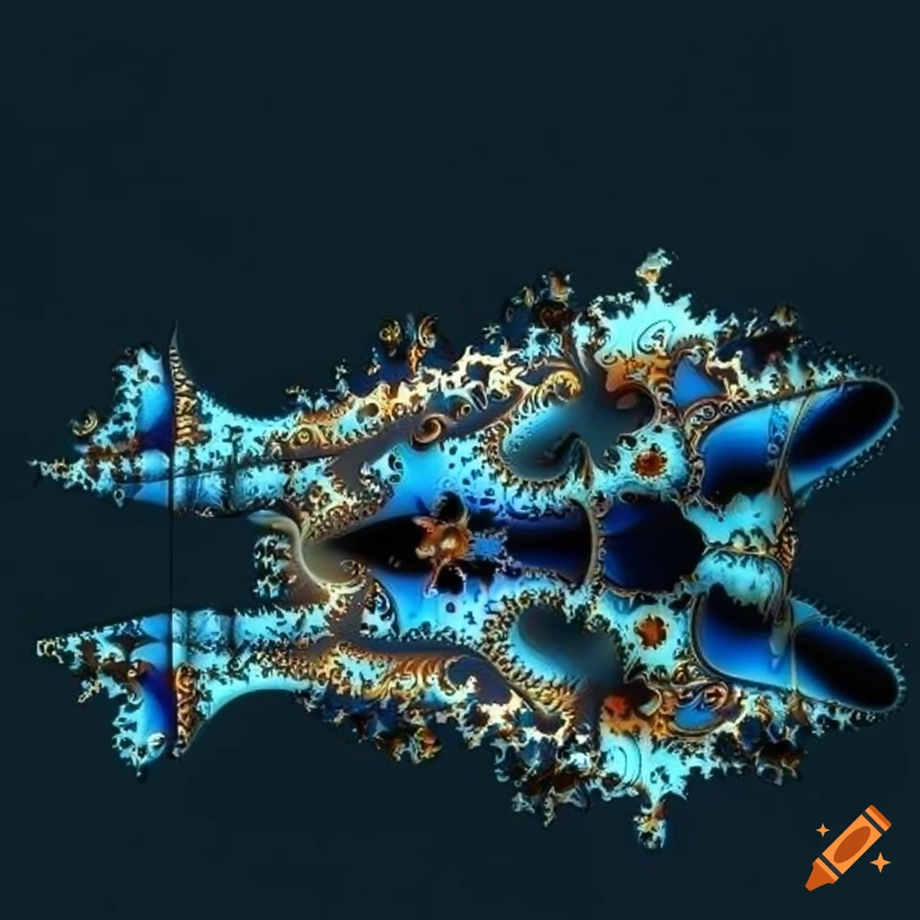 Abstract image of a twin-fuselage aircraft in a mandelbrot pattern on ...