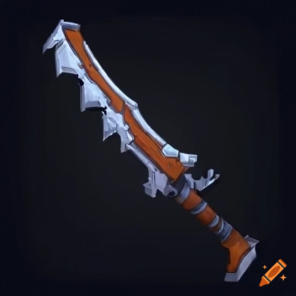 Stylized concept art of modular weapons on Craiyon