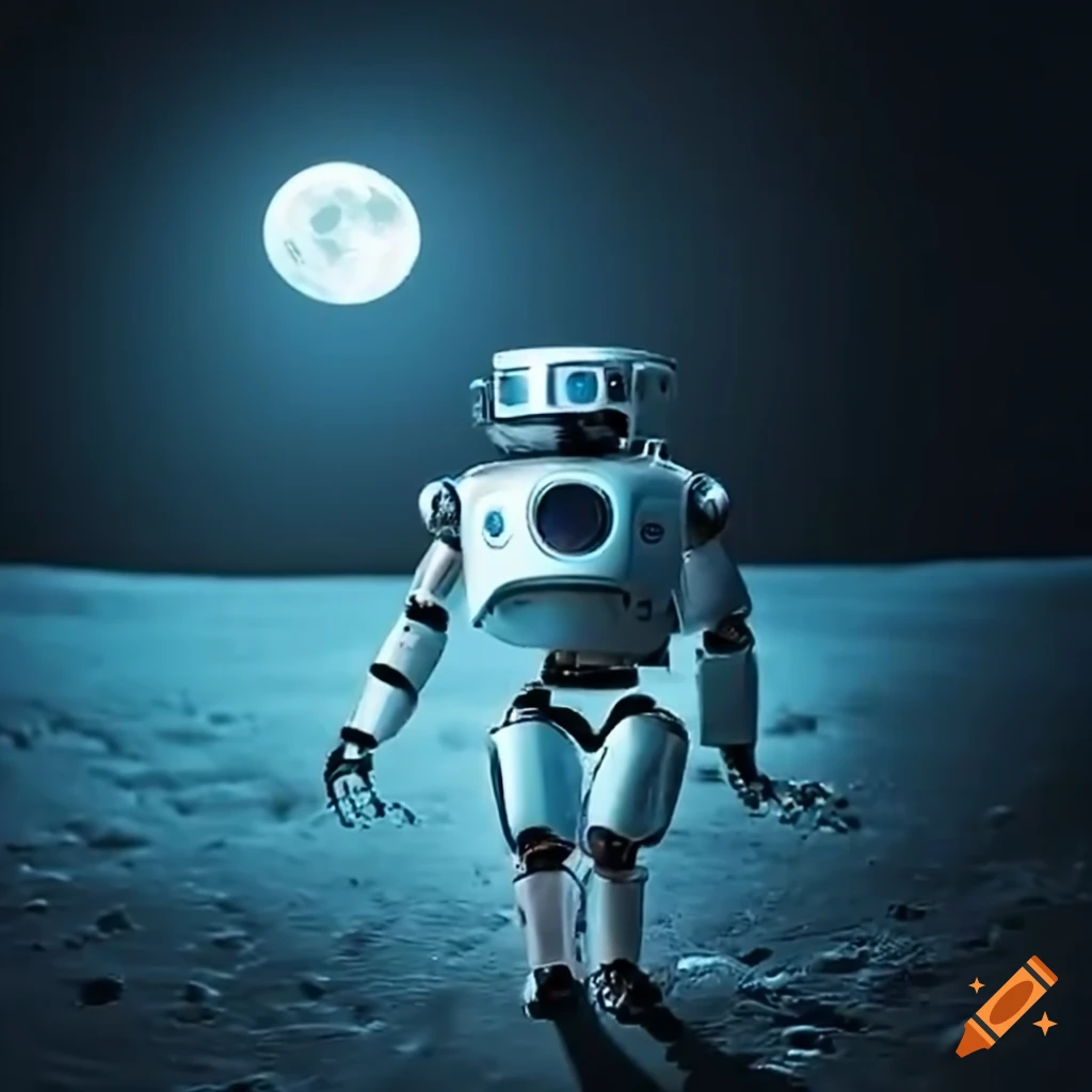 Robot walking on the moon