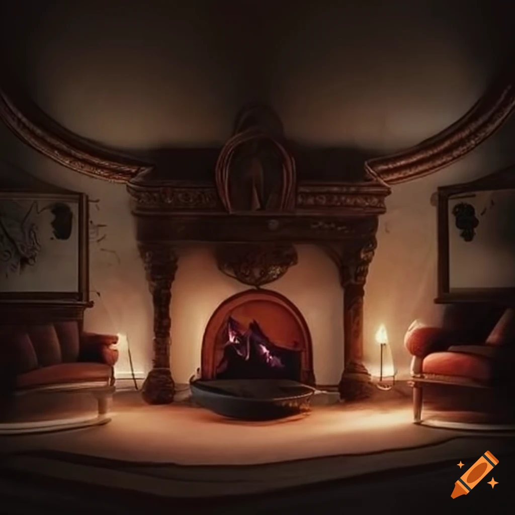 Haunting lounge with lovecraftian-inspired furniture on Craiyon