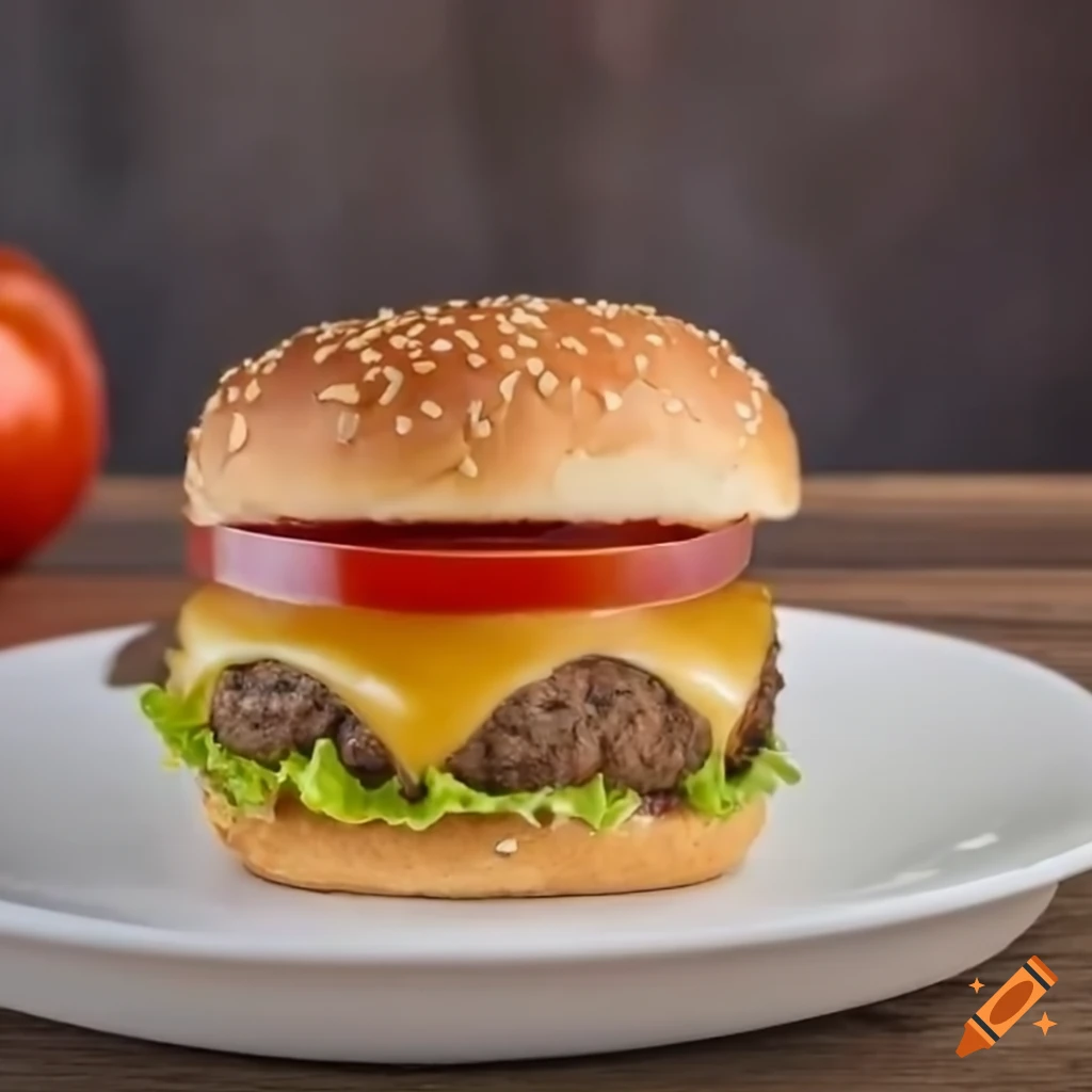 Delicious cheeseburger with lettuce and tomato