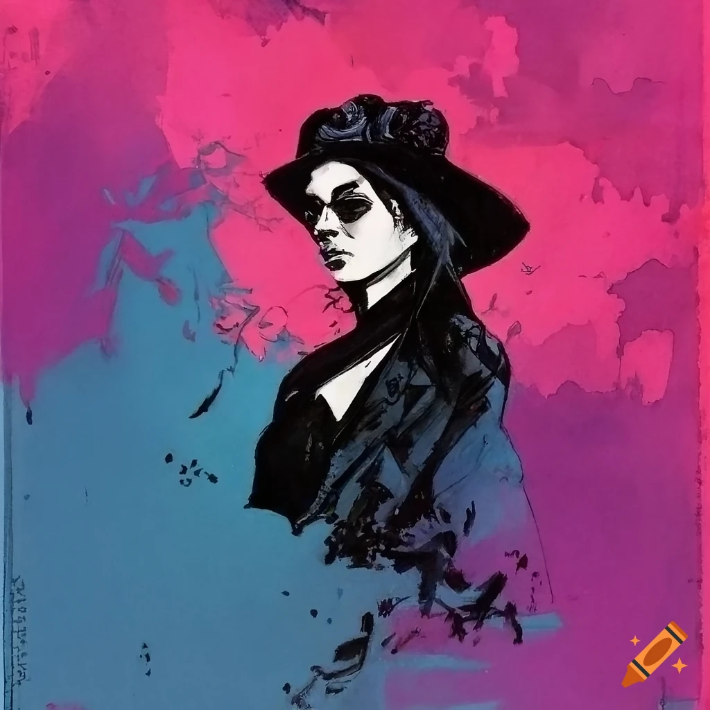 Neo-noir cyberpunk illustration of a raven on Craiyon