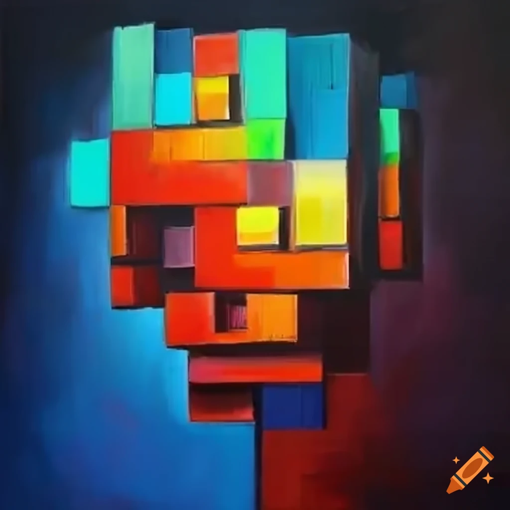 Concept art of a blocky world year