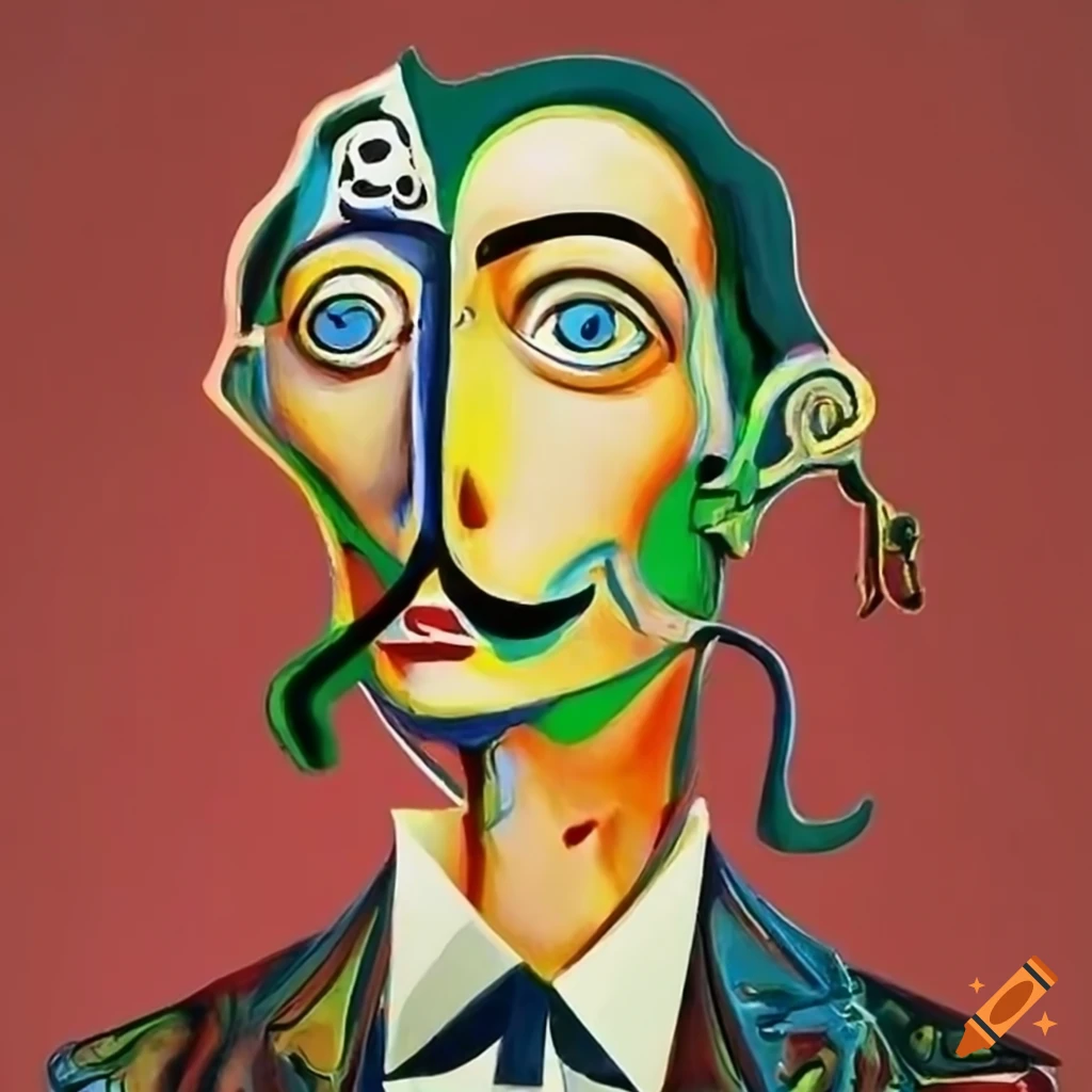 Surreal painting combining picasso and dali elements on Craiyon