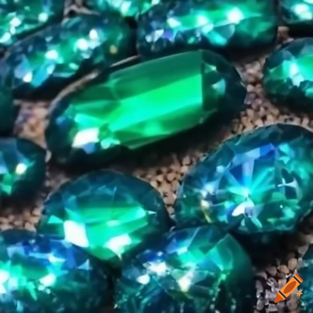 Hyper realistic portrait of a mermaid with emerald and diamond scales ...