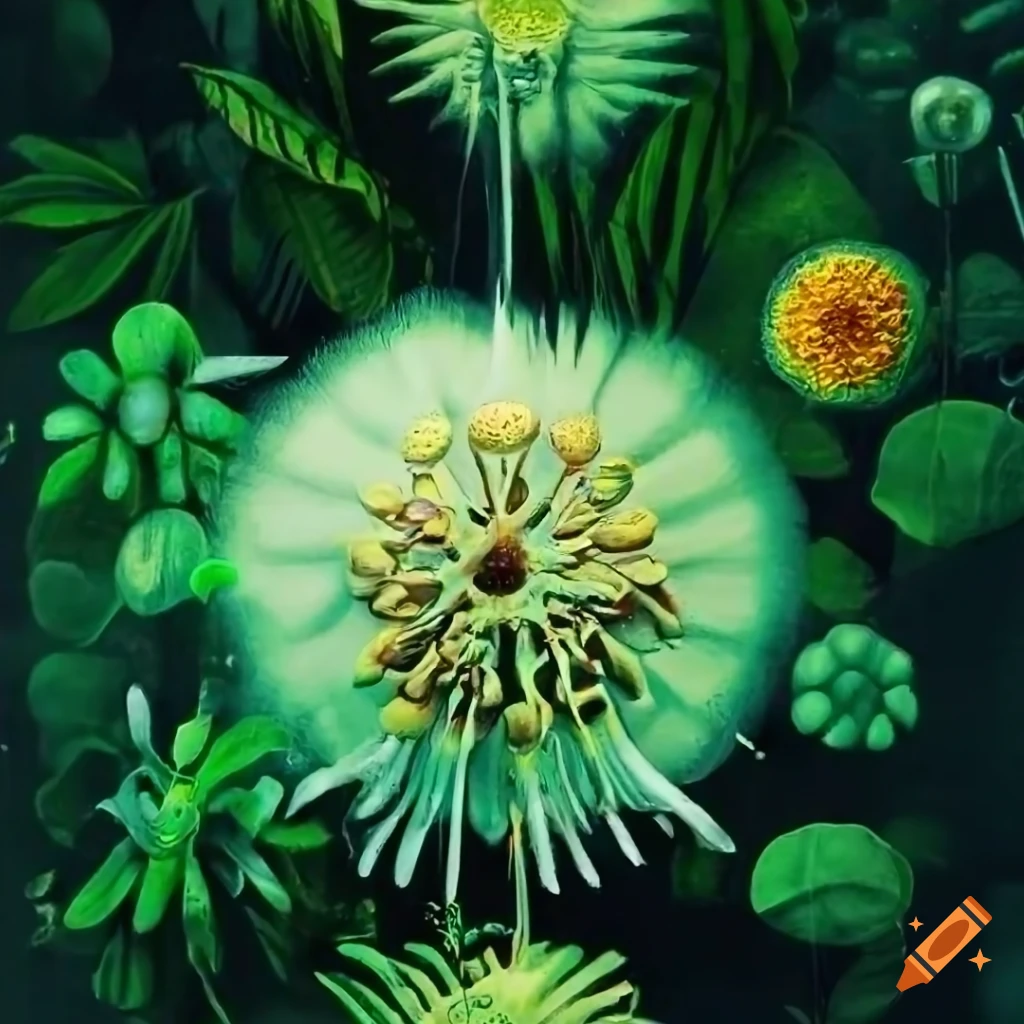 Tropical rainforest landscape painting