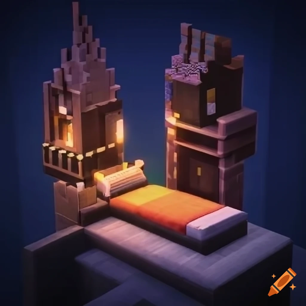 Harry potter themed bed base in minecraft style