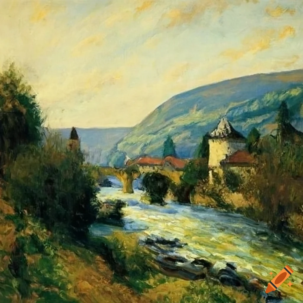Landscape painting of bosnian hills on Craiyon