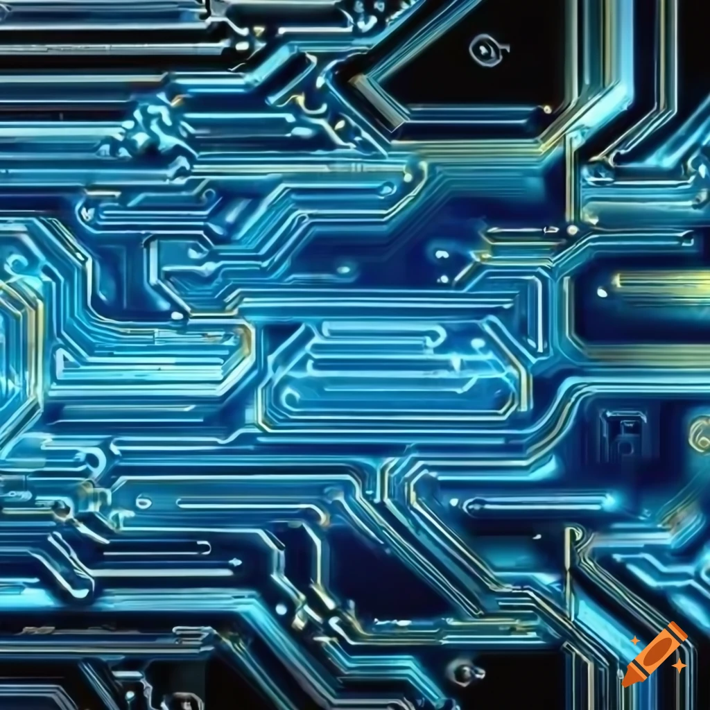 Abstract artwork of printed circuits boards