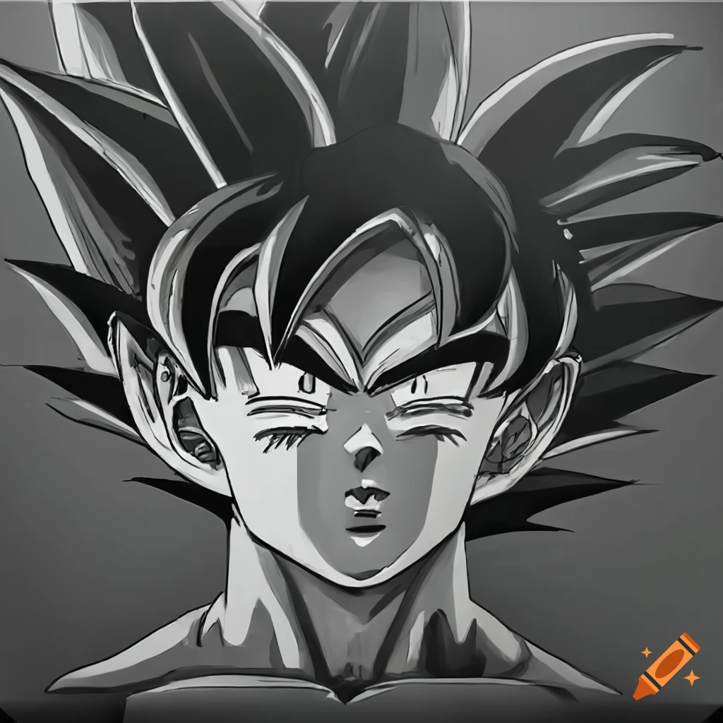 Close-up of goku's face on Craiyon
