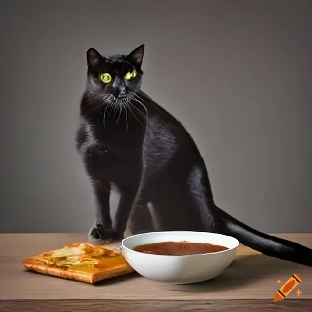 Image of a cat cooking dinner
