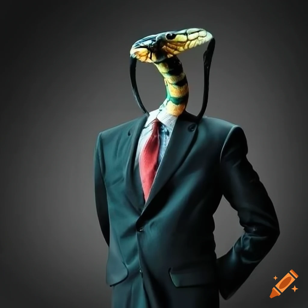 snake wearing a suit on Craiyon