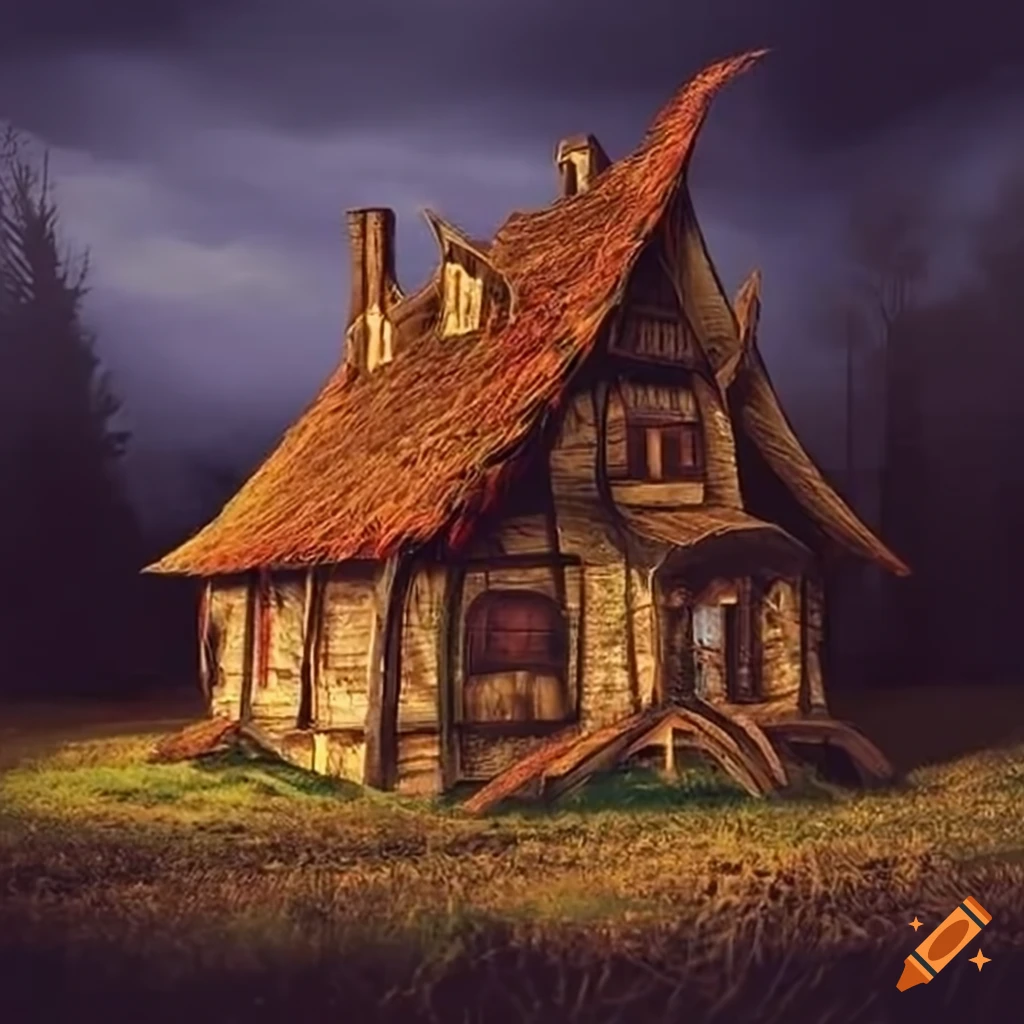 Image of a rustic witch house in autumn on Craiyon
