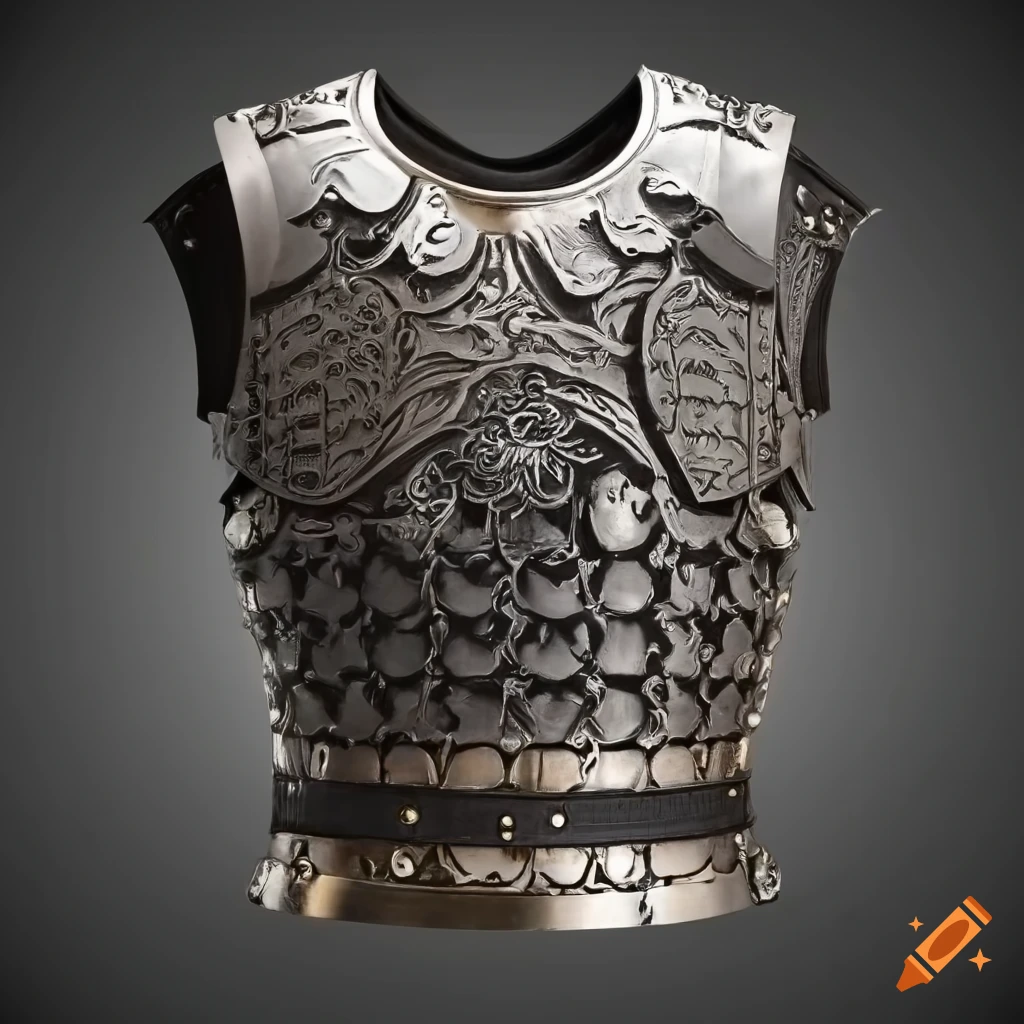 Magical japan style cuirass with front view and vertical symmetry on ...