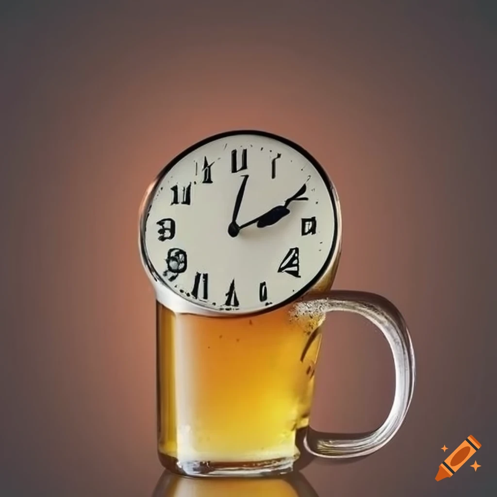 Beer with a clock inside