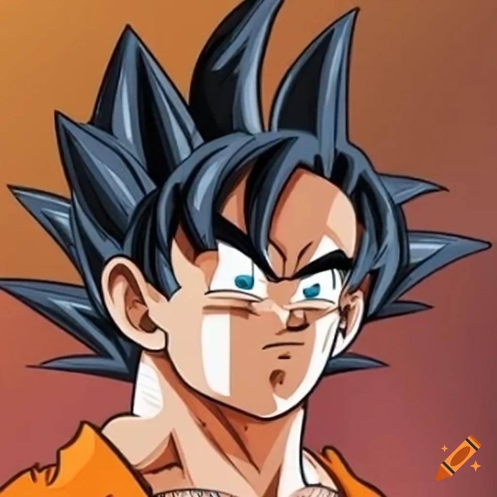Close-up of goku's face on Craiyon