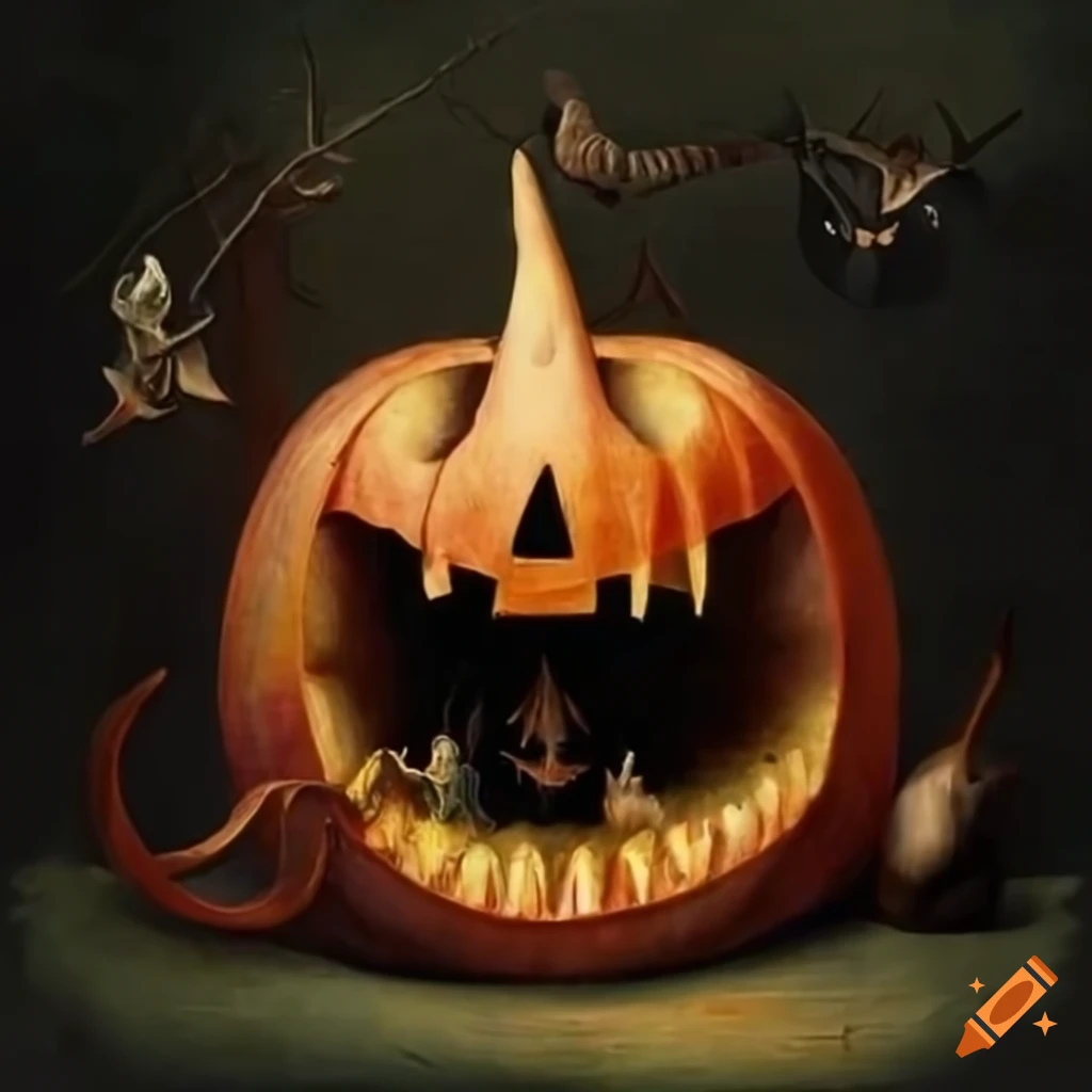 Surreal halloween artwork inspired by hieronymus bosch on Craiyon