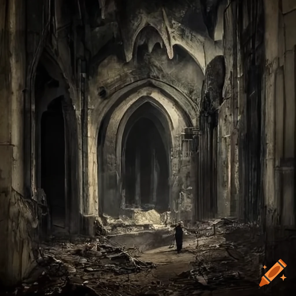 Dystopian city painting on Craiyon