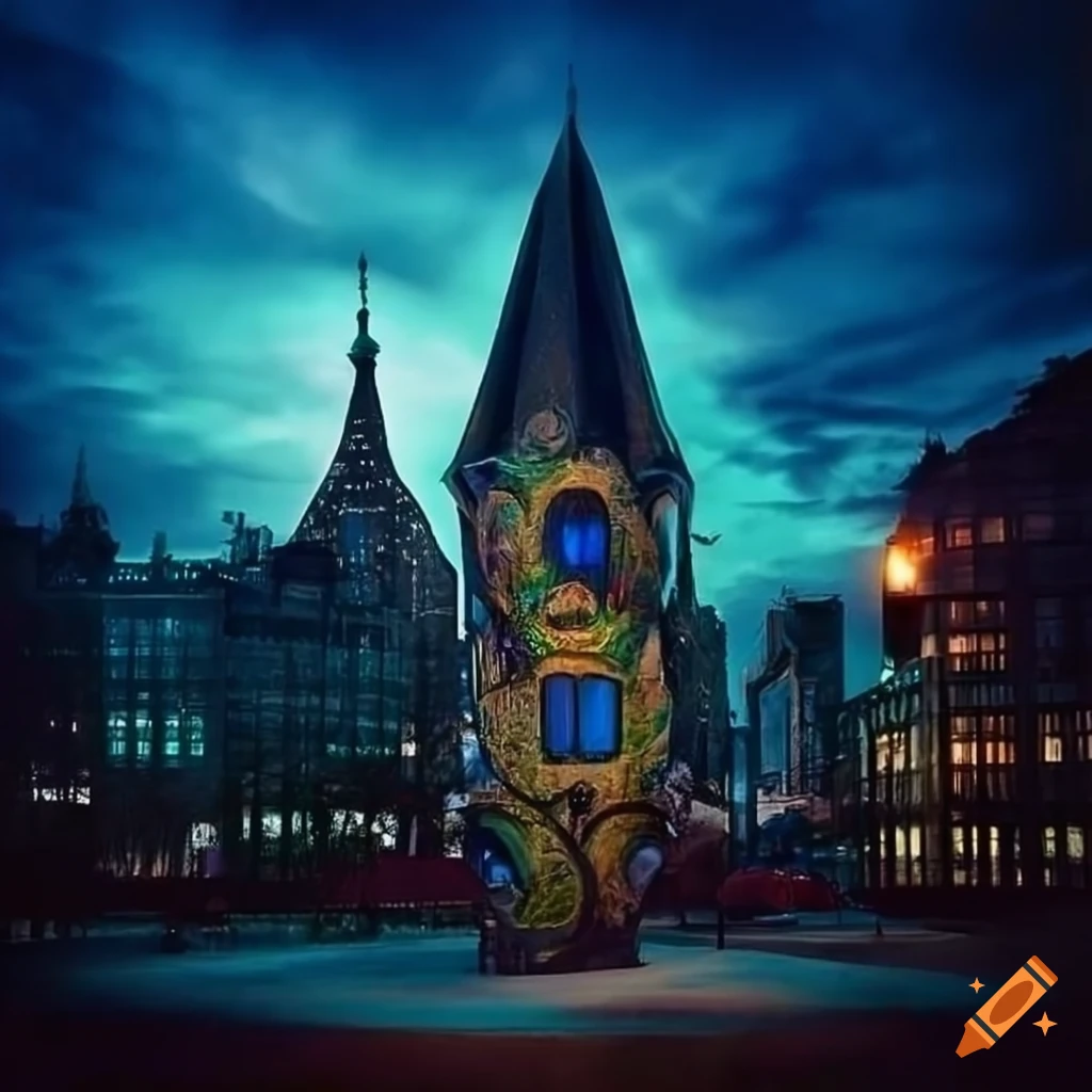 Surreal urban cityscape with futuristic elements on Craiyon